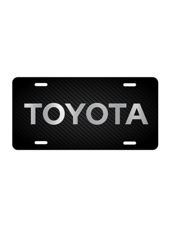 Accents | Toyota Inspired Black Simulated Carbon Fiber Aluminum License ...